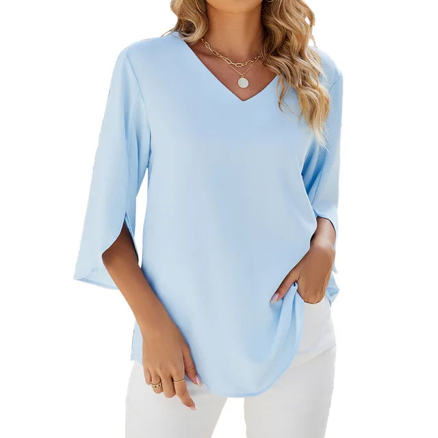 CARA - V-neck Blouse – Grant & Whitmore